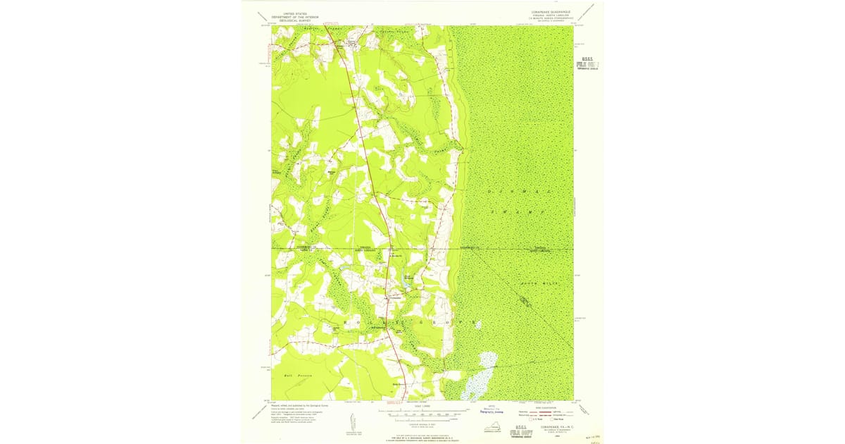 1954 Map of Corapeake, Virginia — High-Res | Pastmaps