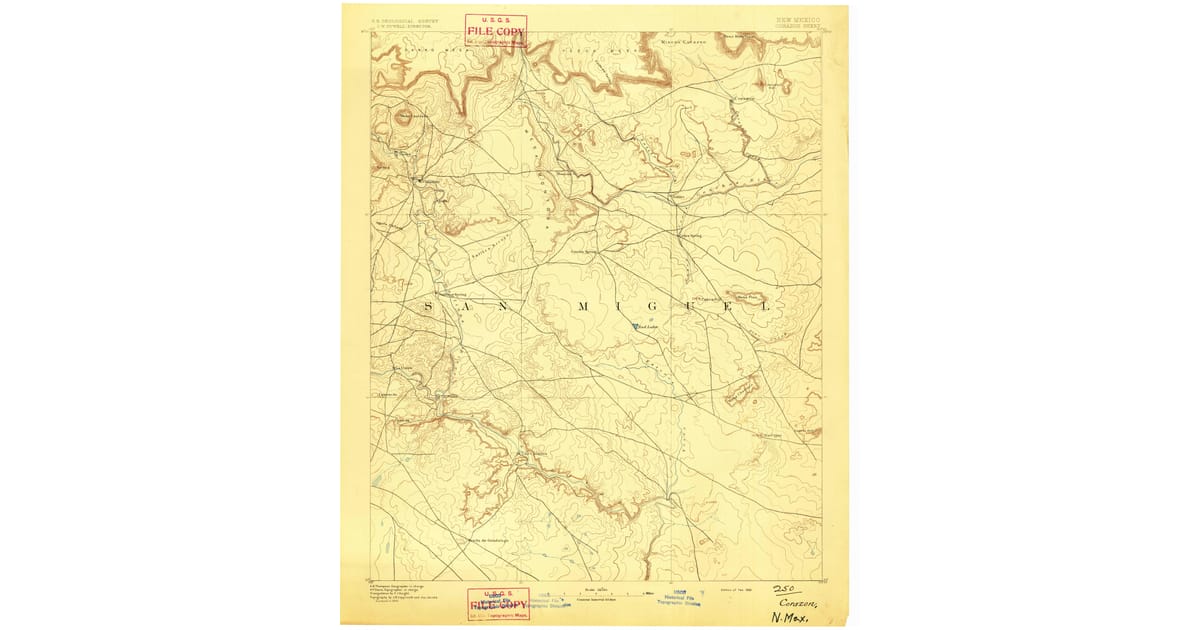 Old Maps of Margarito Ulibarri Ranch, NM for Academic Research | Pastmaps