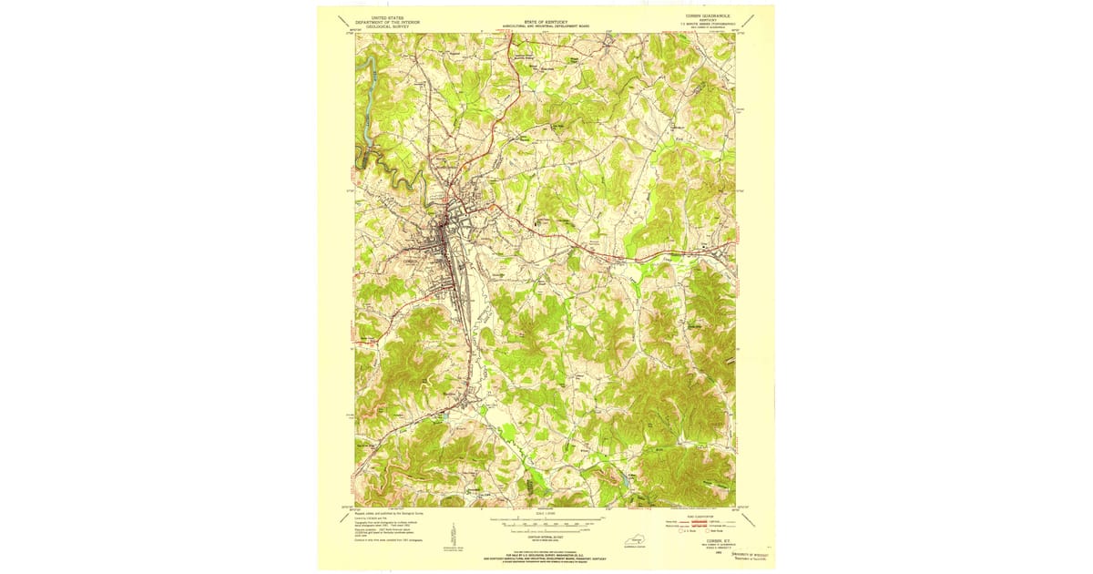 1952 Map of Corbin, KY — High-Res | Pastmaps
