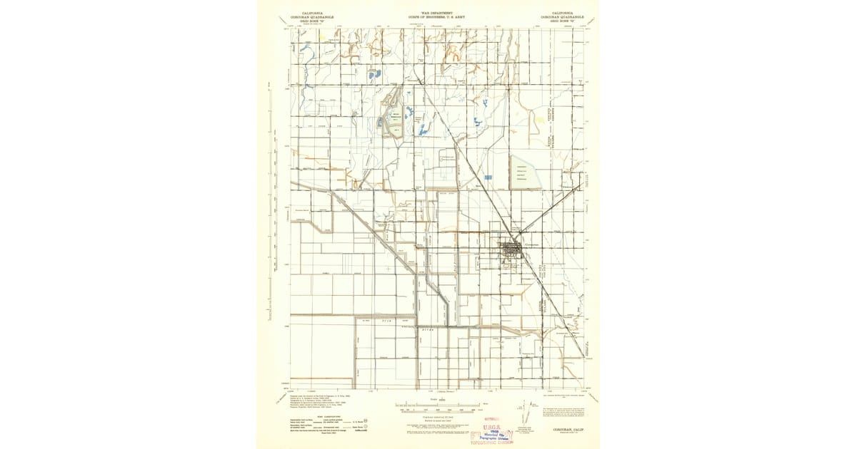 1942 Map of Corcoran, CA — High-Res | Pastmaps