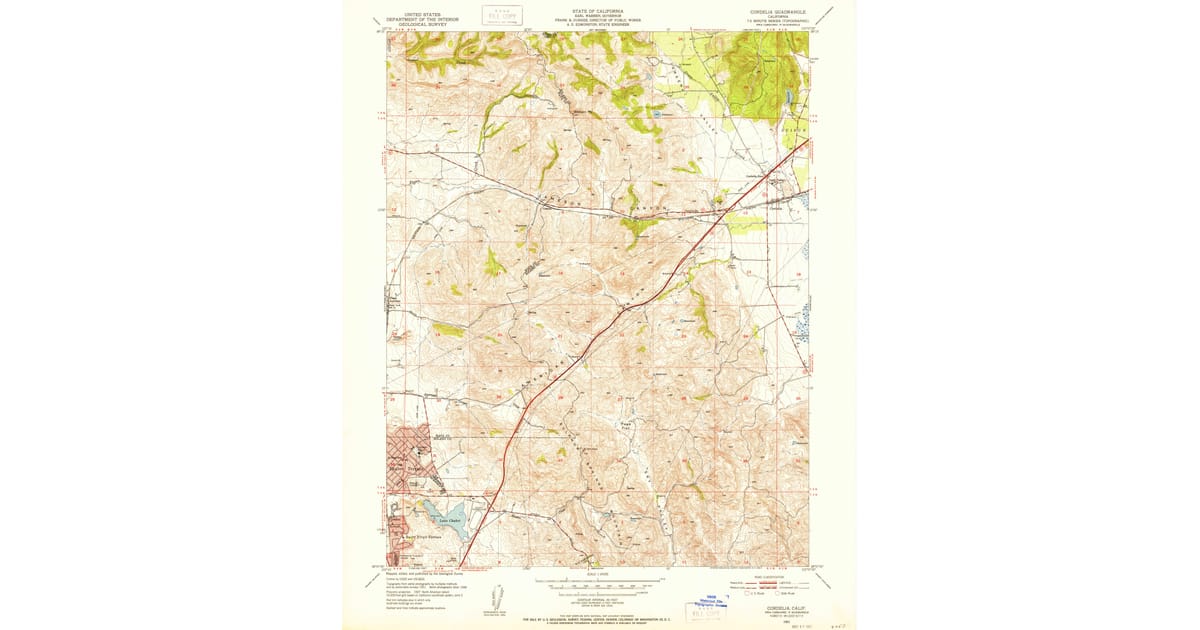 1951 Map of Cordelia, Solano County, CA — High-Res | Pastmaps