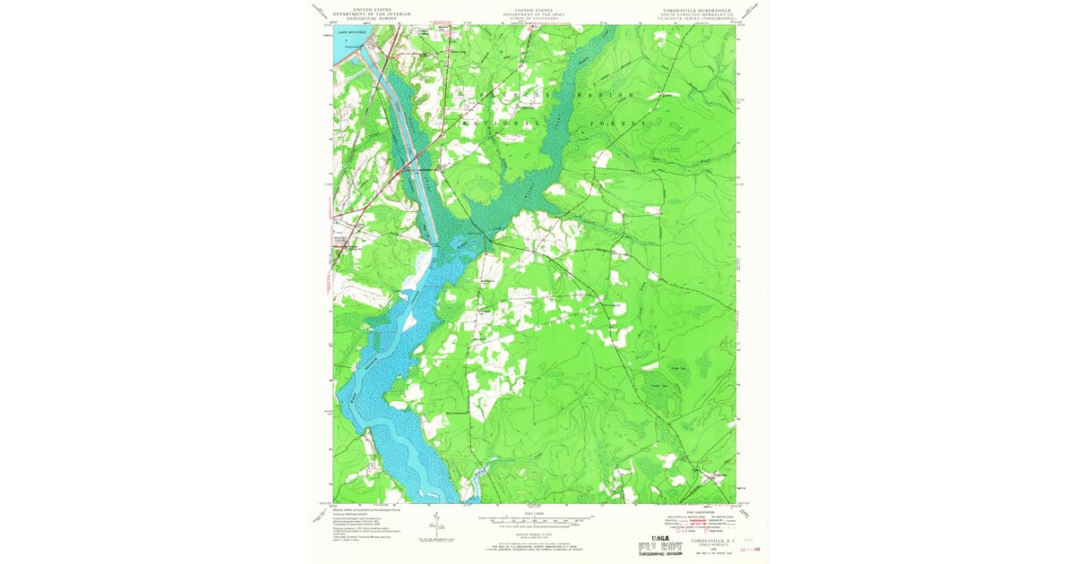 1940s Maps of Old Cordesville, SC | Pastmaps