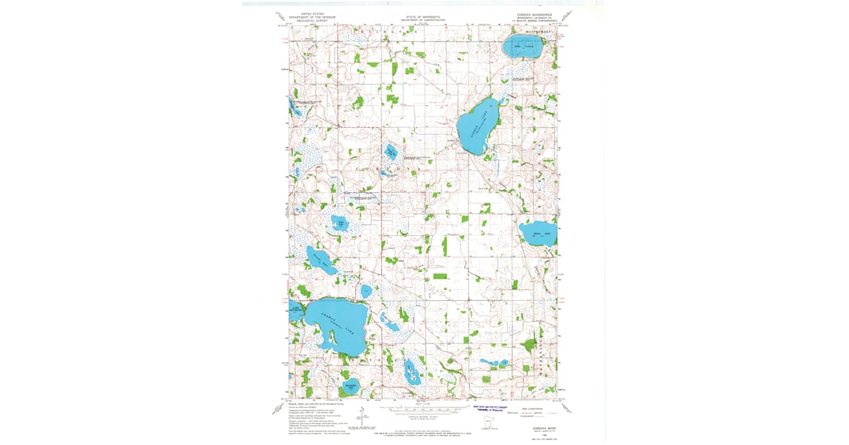 1966 Map of Cordova, Le Sueur County, MN — High-Res | Pastmaps