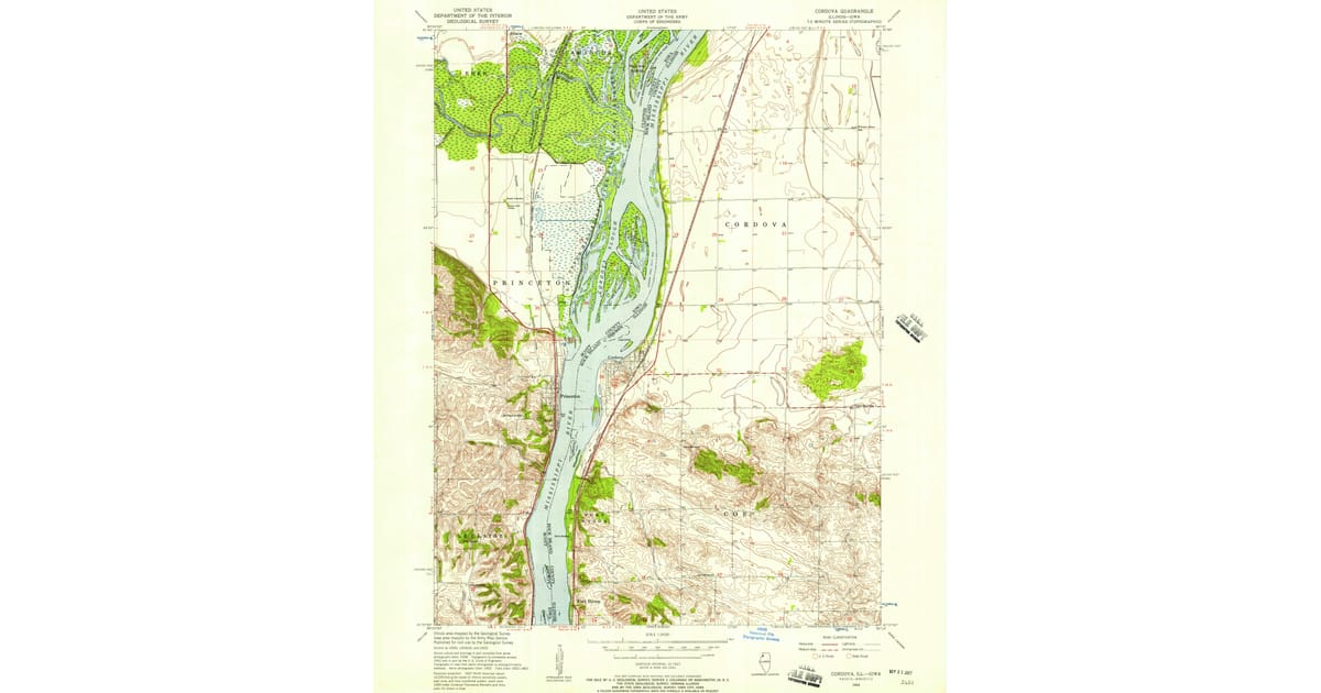 1953 Map of Cordova, IL — High-Res | Pastmaps