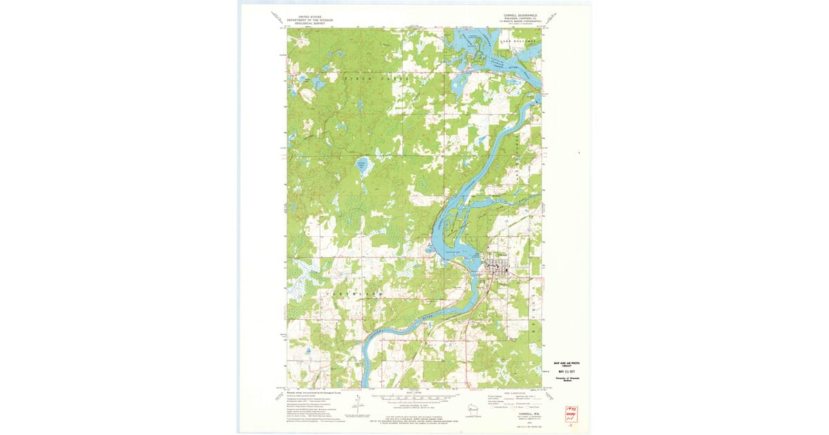 1973 Map of Cornell, WI — High-Res | Pastmaps
