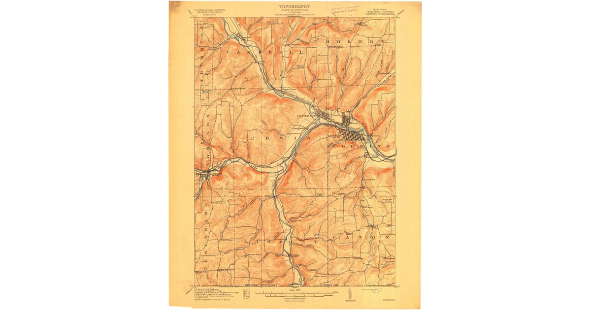 Old Maps of Erwin, NY for Academic Research | Pastmaps