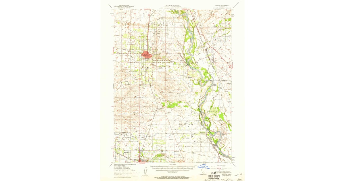 1951 Map of Corning, CA — High-Res | Pastmaps