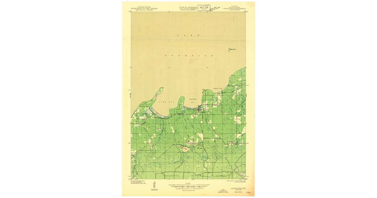 1946 Map of Cornucopia, WI — High-Res | Pastmaps