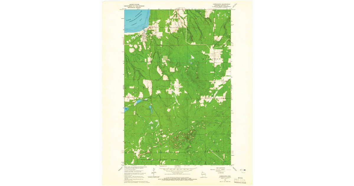 1964 Map of Cornucopia, WI — High-Res | Pastmaps