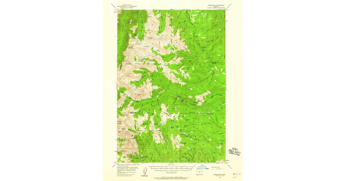 1954 Map of Cornucopia, Wallowa County, OR — High-Res | Pastmaps