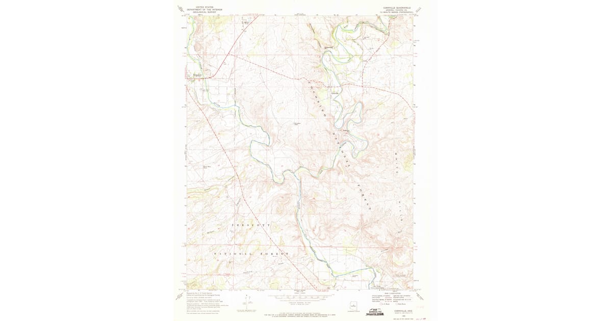 1968 Map of Cornville, AZ — High-Res | Pastmaps