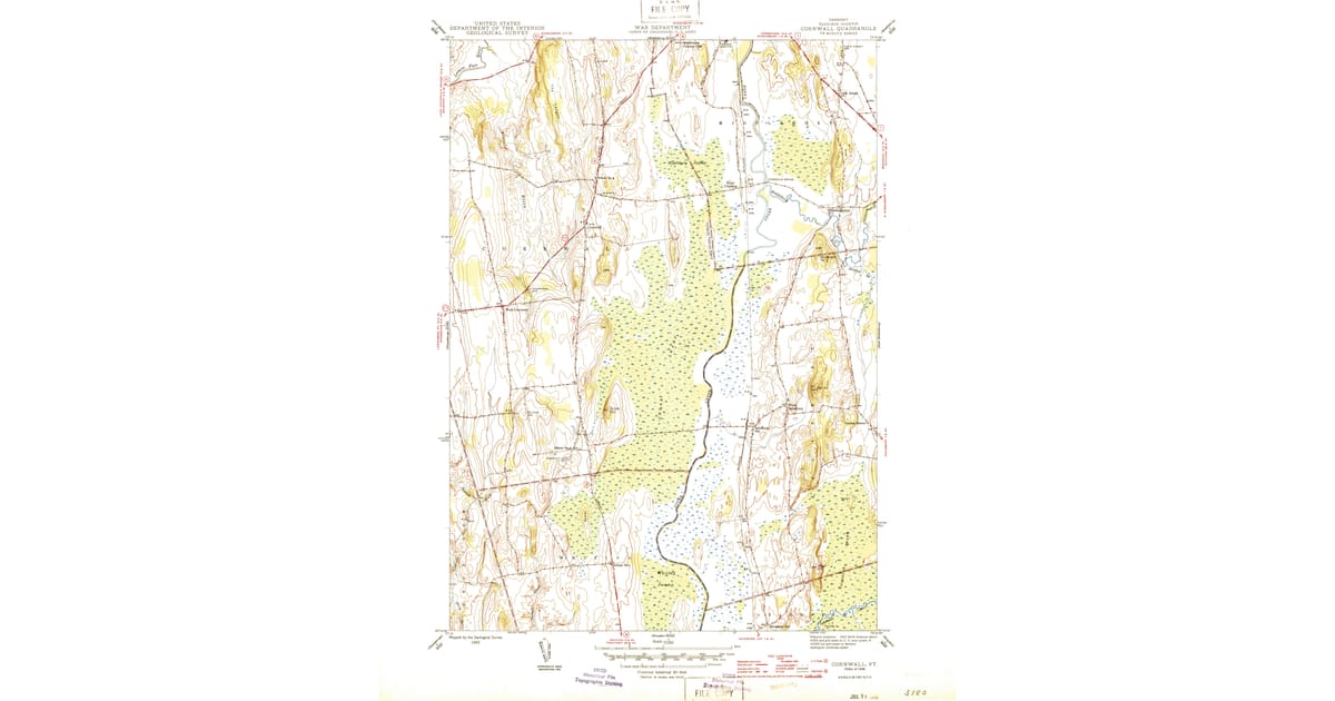 1943 Map of Cornwall, Addison County, VT — High-Res | Pastmaps