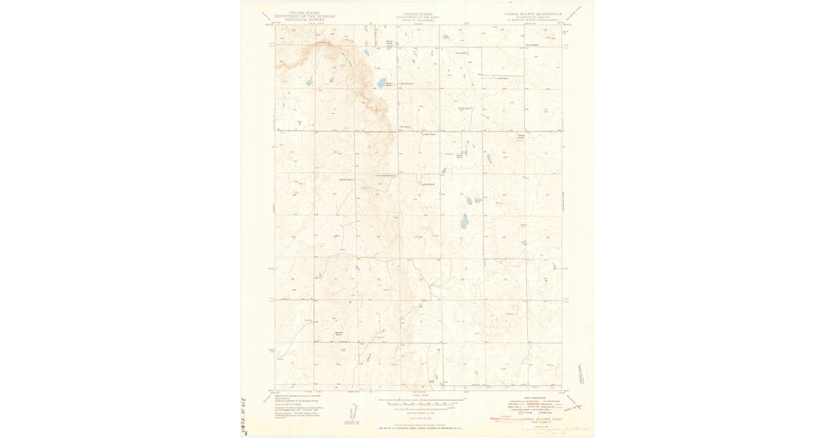 1949 Map of Corral Bluffs, El Paso County, CO — High-Res | Pastmaps