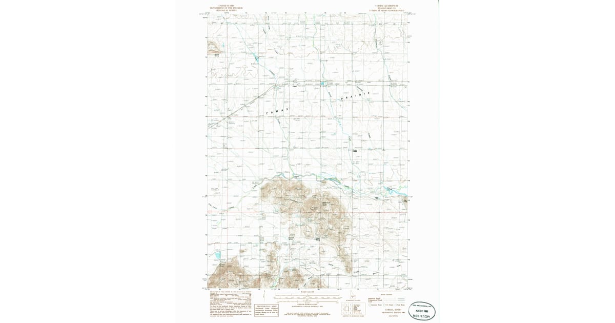 1986 Map of Corral, Camas County, ID — High-Res | Pastmaps