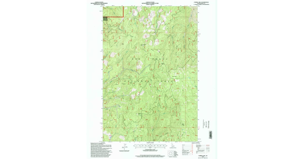 1995 Map of Corral Hill, Idaho County, ID — High-Res | Pastmaps