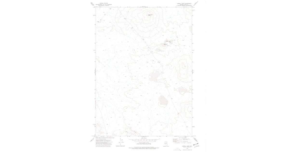 1973 Map of Corral Lake, Elko County, NV — High-Res | Pastmaps