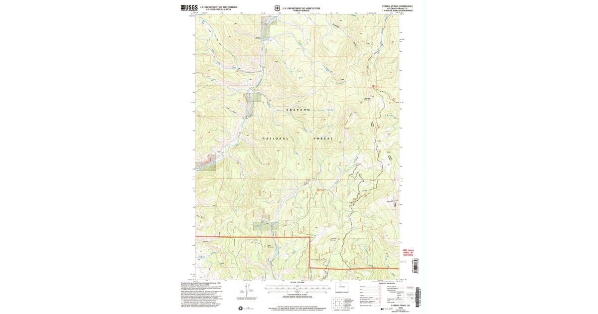 2000 Map of Corral Peaks, Grand County, CO — High-Res | Pastmaps