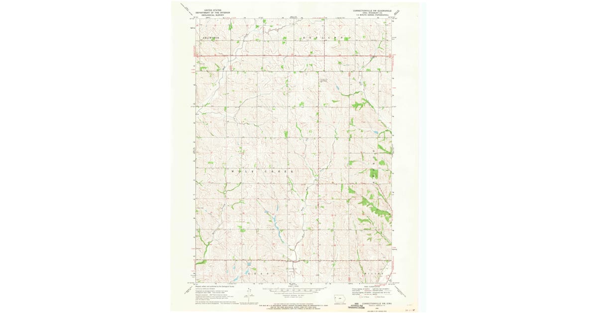 1969 Map of Correctionville NW, Woodbury County, IA — High-Res | Pastmaps