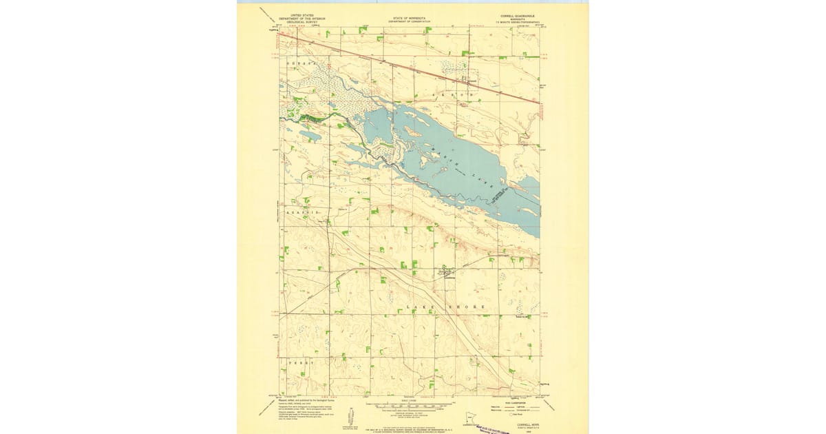 1958 Map of Correll, MN — High-Res | Pastmaps
