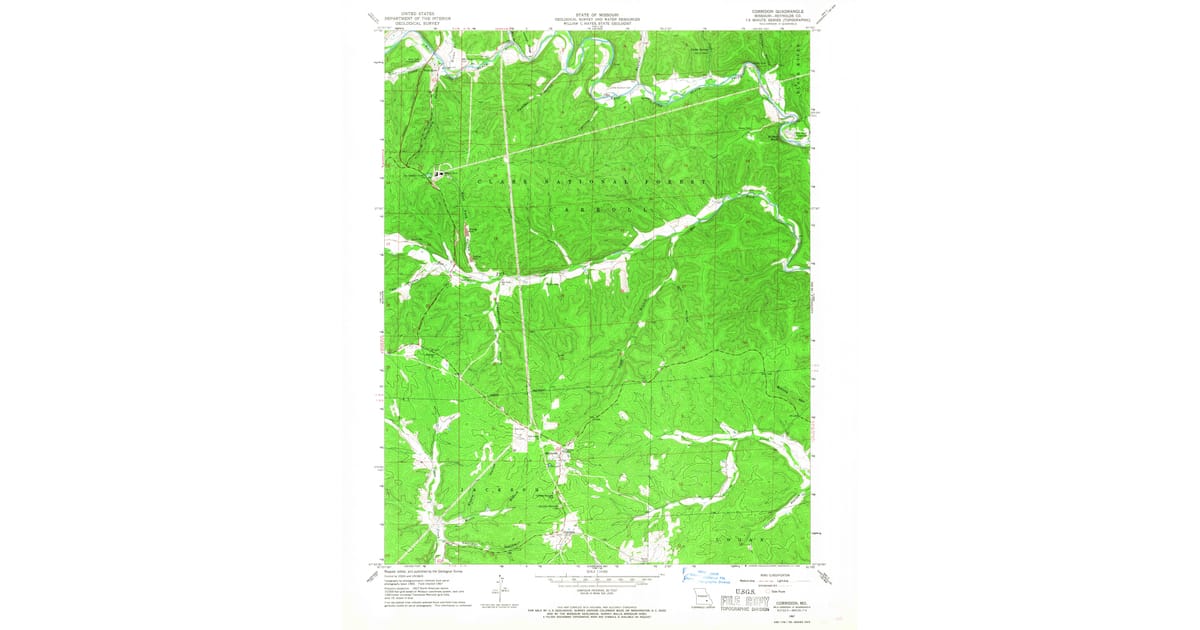 1967 Map of Corridon, Reynolds County, MO — High-Res | Pastmaps