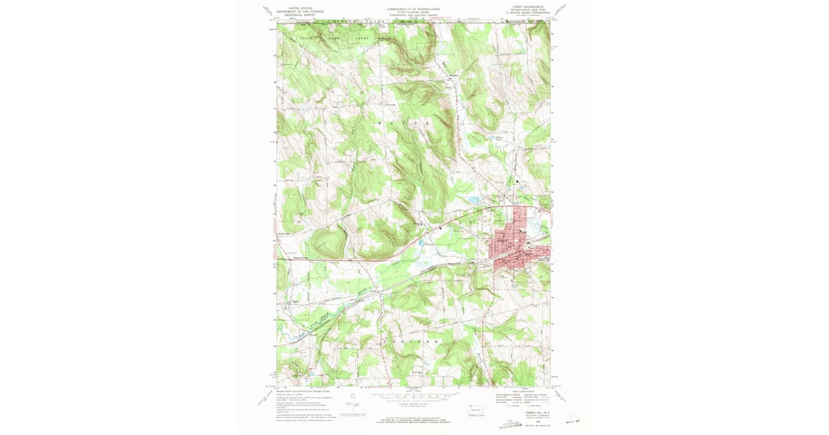 1968 Map of Corry, PA — High-Res | Pastmaps