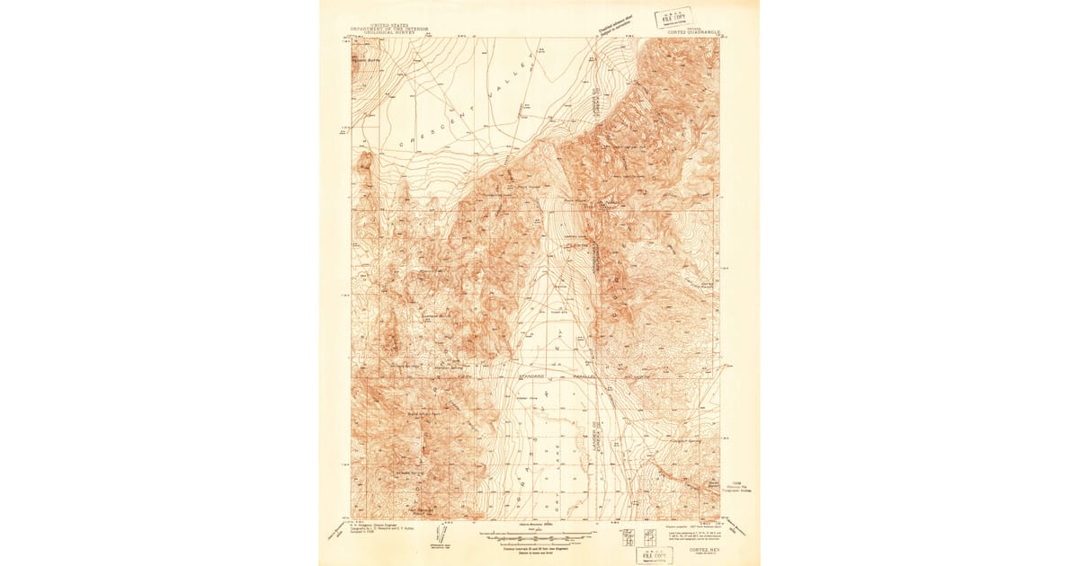 1938 Map of Cortez, Lander County, NV — High-Res | Pastmaps