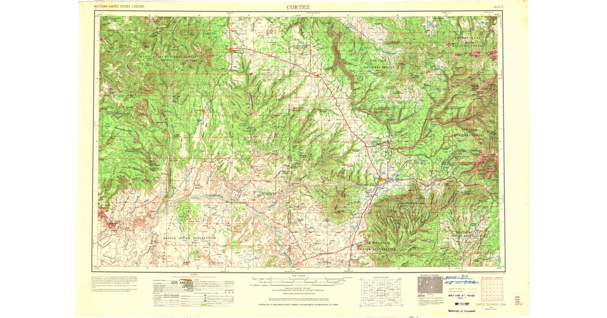 1950s Maps of Blanding, UT | Pastmaps