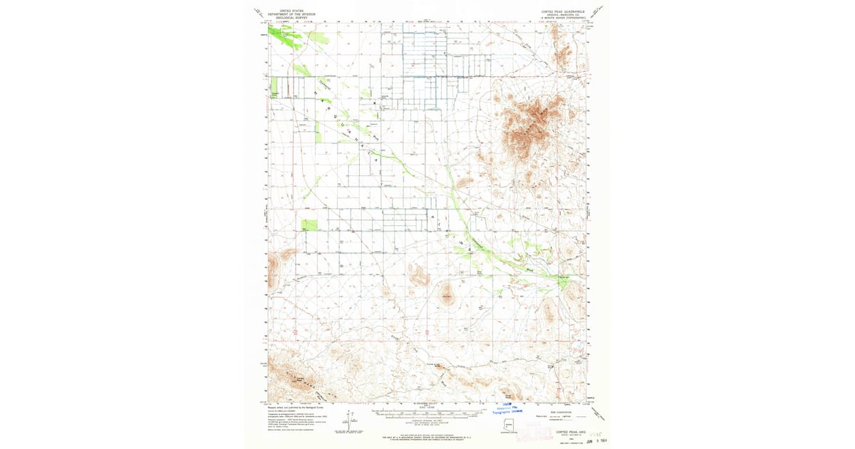 1962 Map of Cortez Peak, Maricopa County, AZ — High-Res | Pastmaps