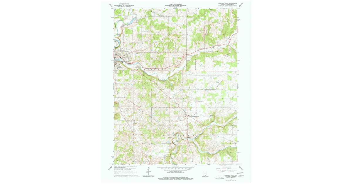 1966 Map of Corydon East, Harrison County, IN — High-Res | Pastmaps