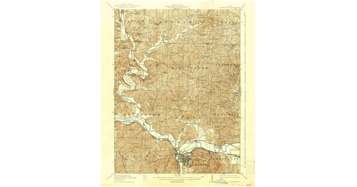 1915 Map of Coshocton, OH — High-Res | Pastmaps