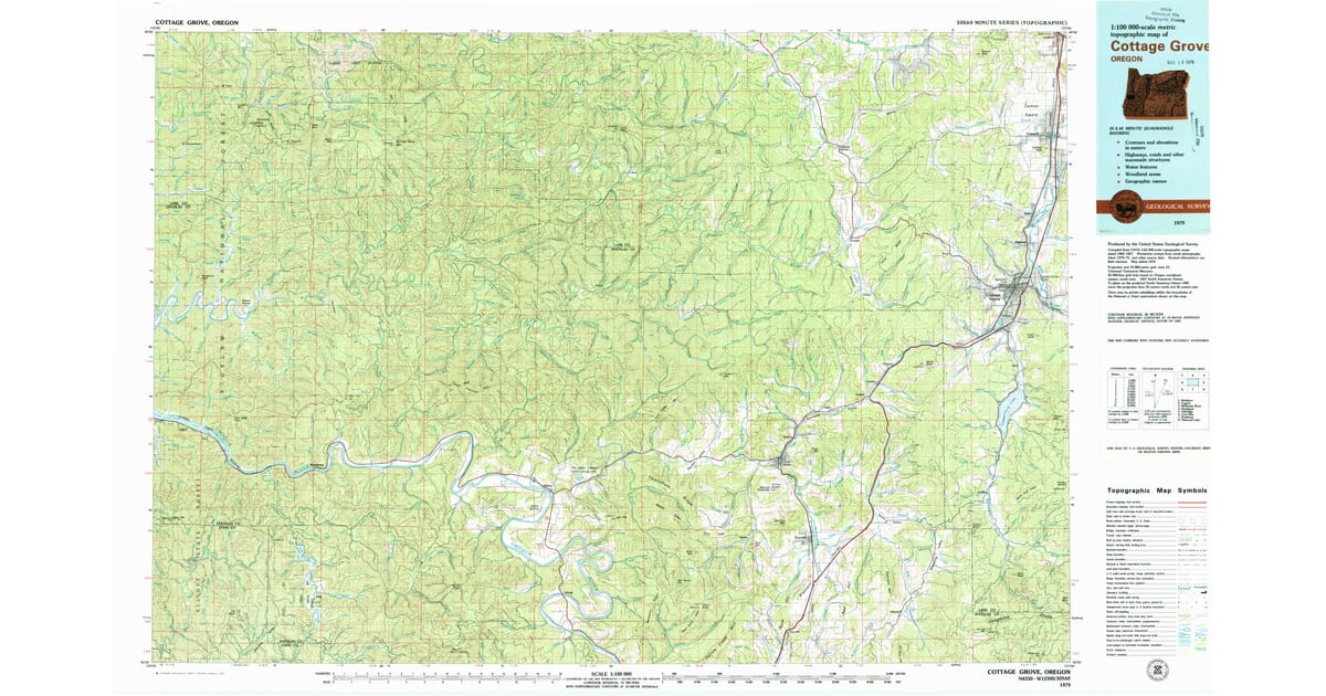 1979 Map of Cottage Grove, OR — High-Res | Pastmaps