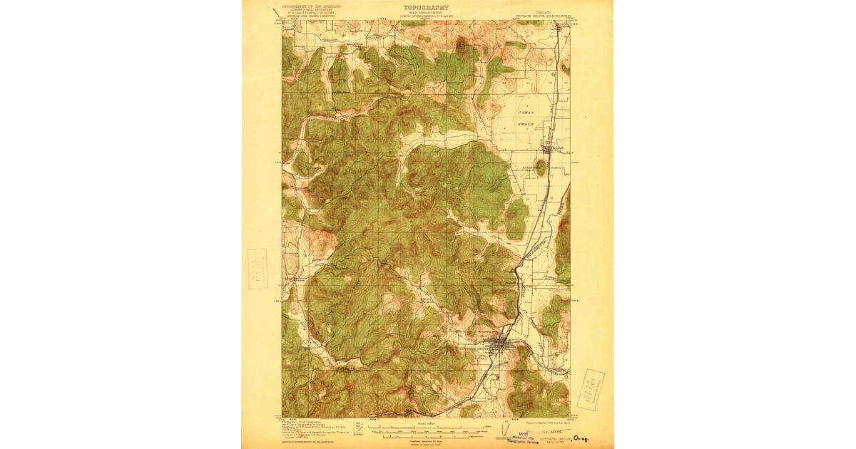 1921 Map of Cottage Grove, OR — High-Res, 1921 Print #2 | Pastmaps