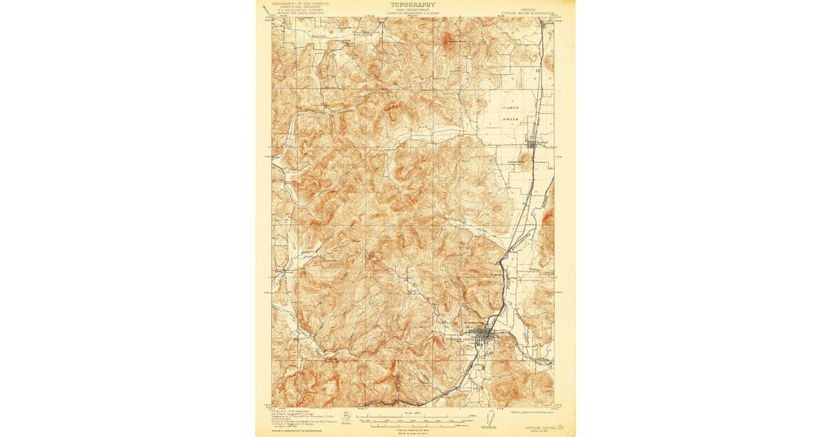 1921 Map of Cottage Grove, OR — High-Res | Pastmaps