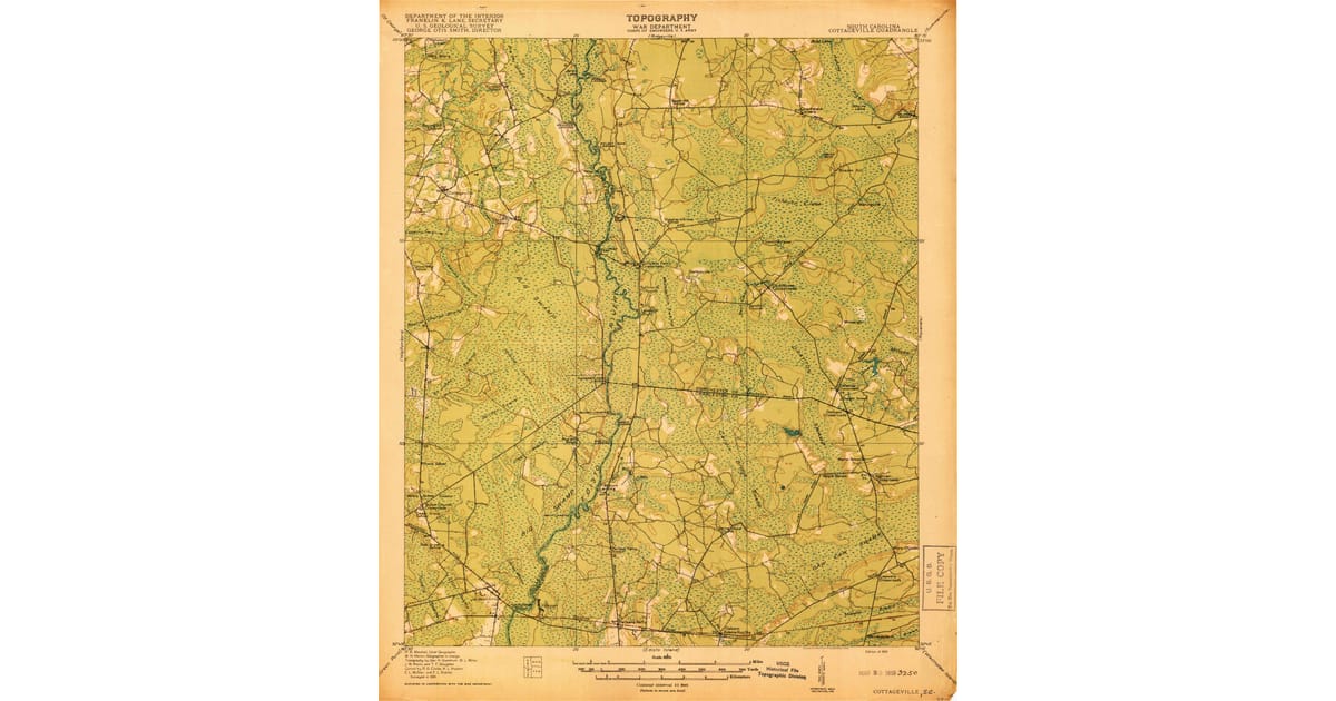 1918 Map of Cottageville, SC — High-Res | Pastmaps