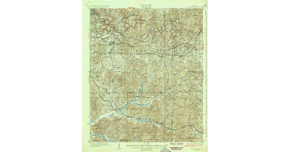 1934 Map of Cottondale, AL — High-Res | Pastmaps