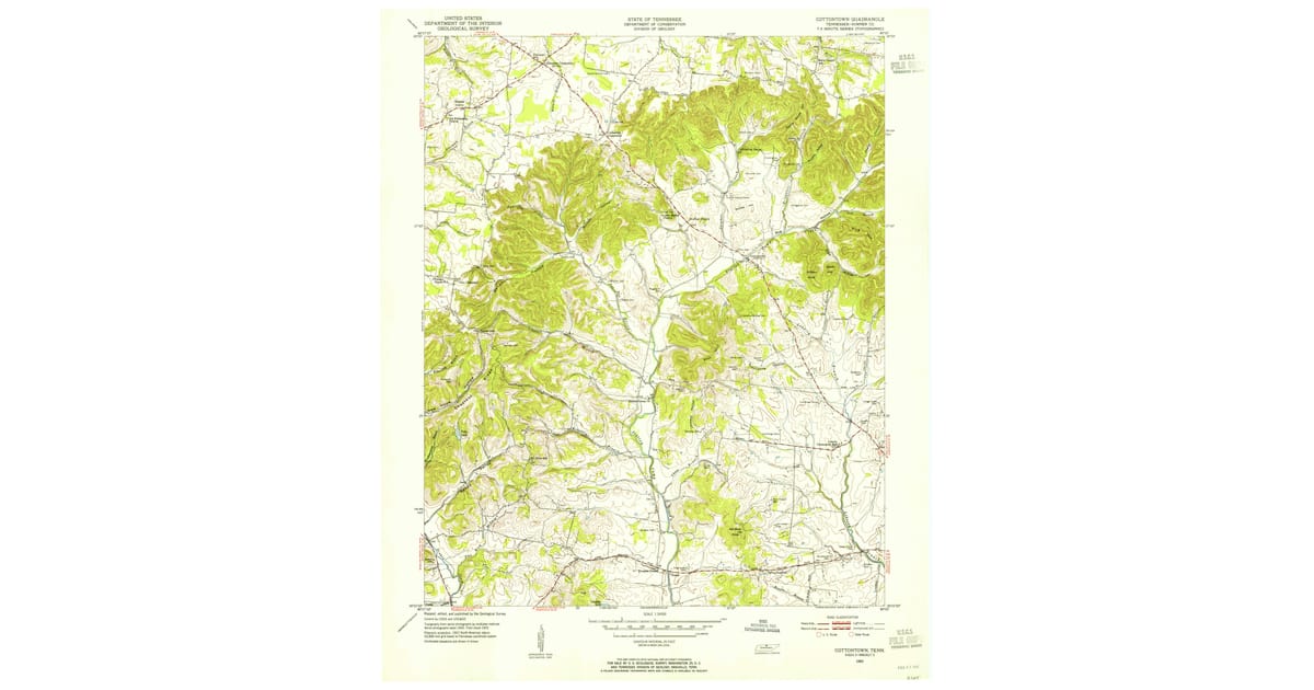 1953 Map of Cottontown, TN — High-Res | Pastmaps