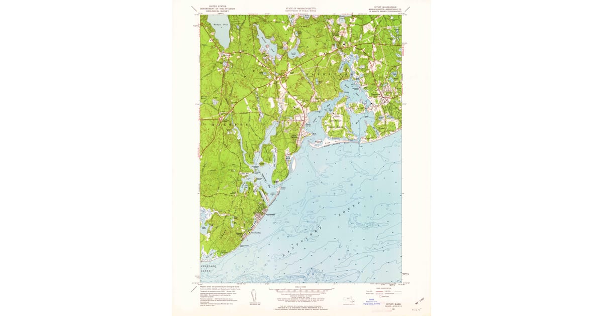 1961 Map of Cotuit, Barnstable County, MA — High-Res | Pastmaps
