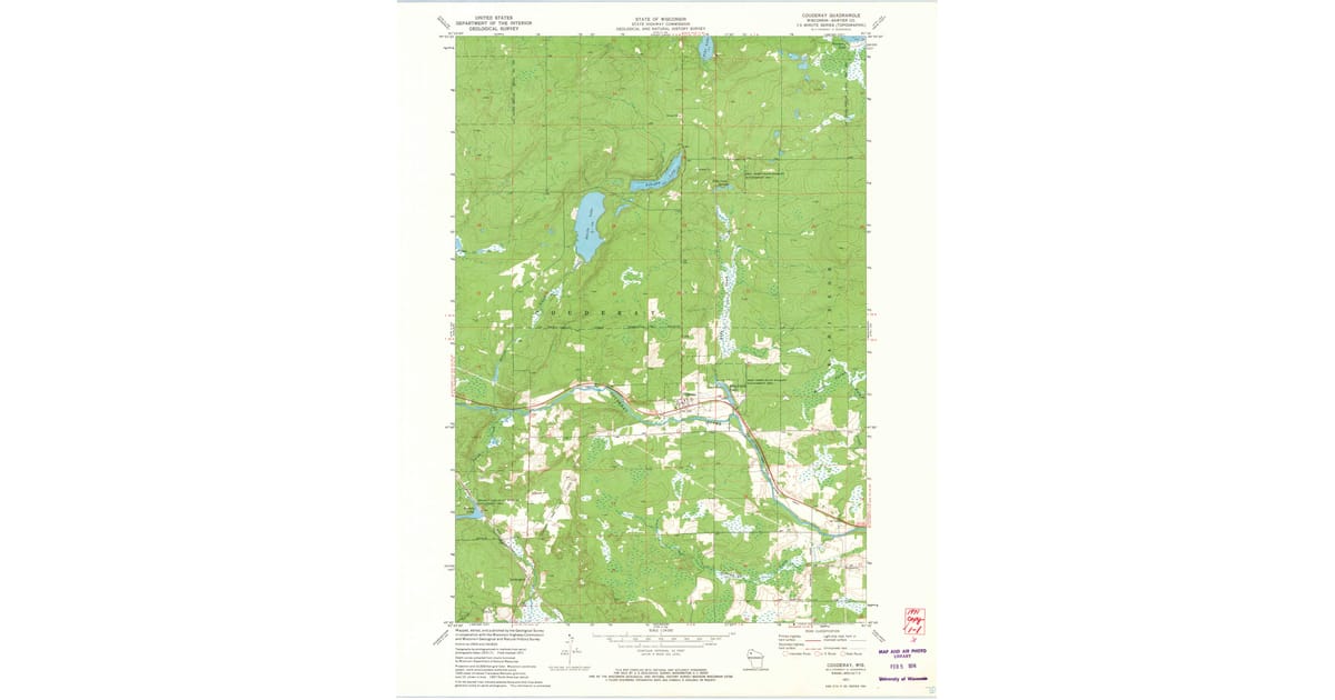 1970s Maps of Couderay, WI | Pastmaps