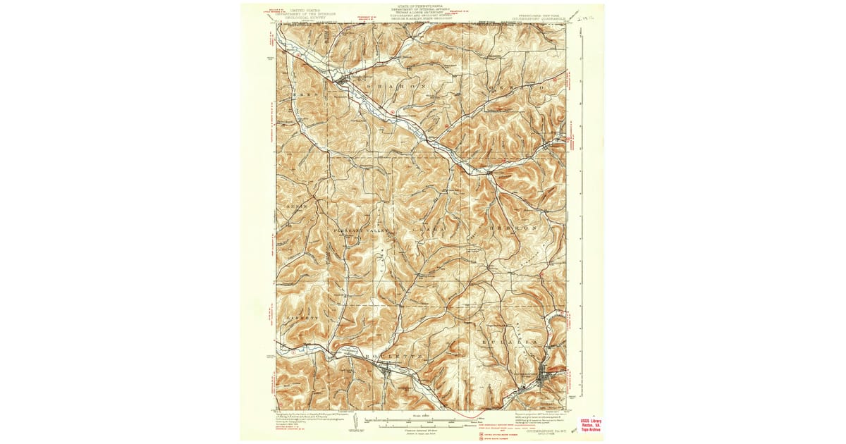 1938 Map of Coudersport, PA — High-Res | Pastmaps