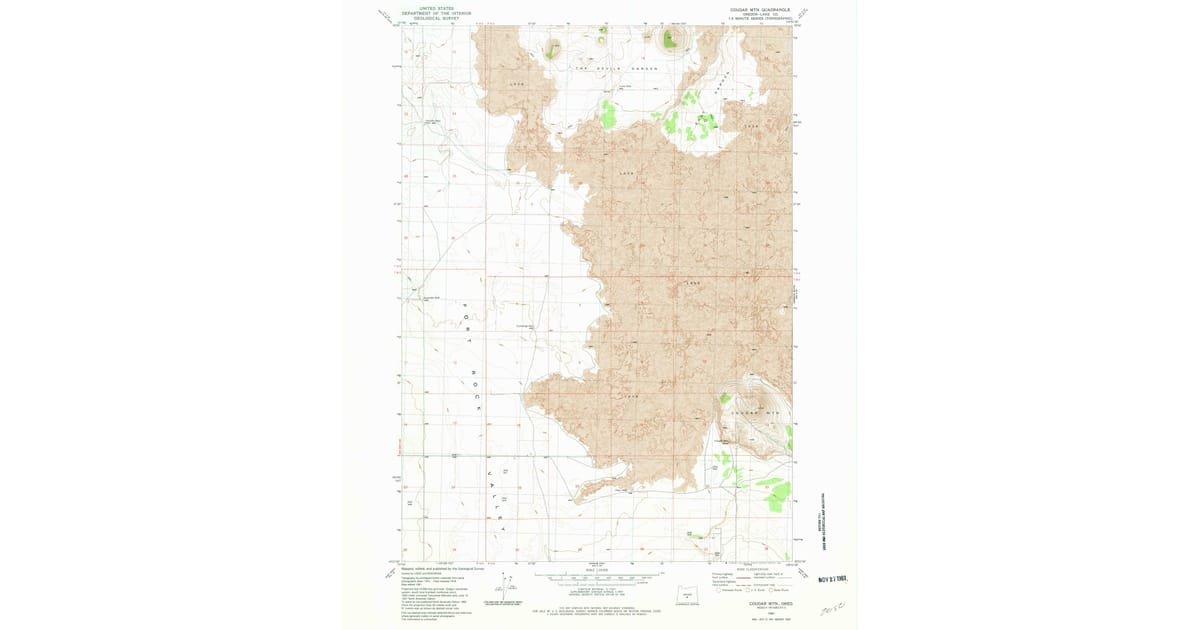 1981 Map of Cougar Mtn, Lake County, OR — High-Res | Pastmaps