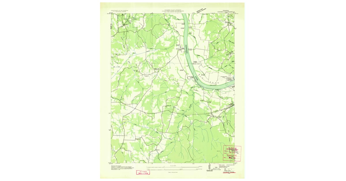 1936 Map of Counce, TN — High-Res | Pastmaps
