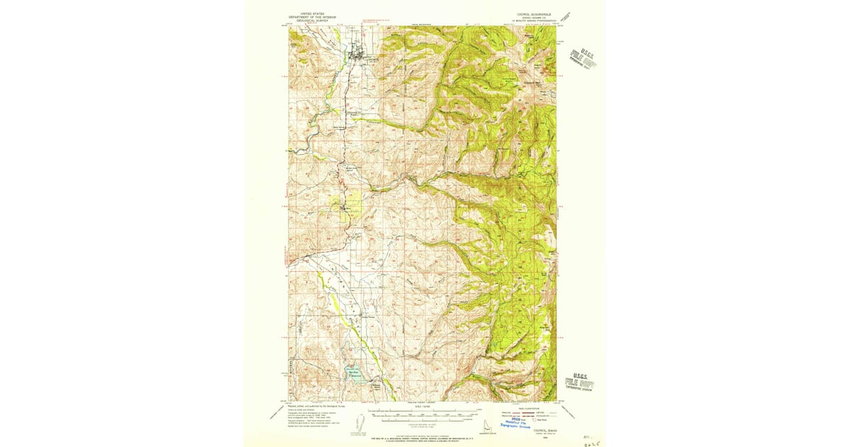 1954 Map of Council, ID — High-Res | Pastmaps