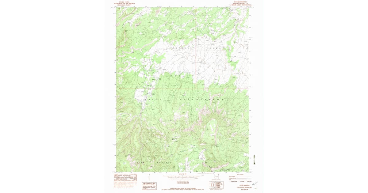 1982 Map of Cove, Apache County, AZ — High-Res | Pastmaps