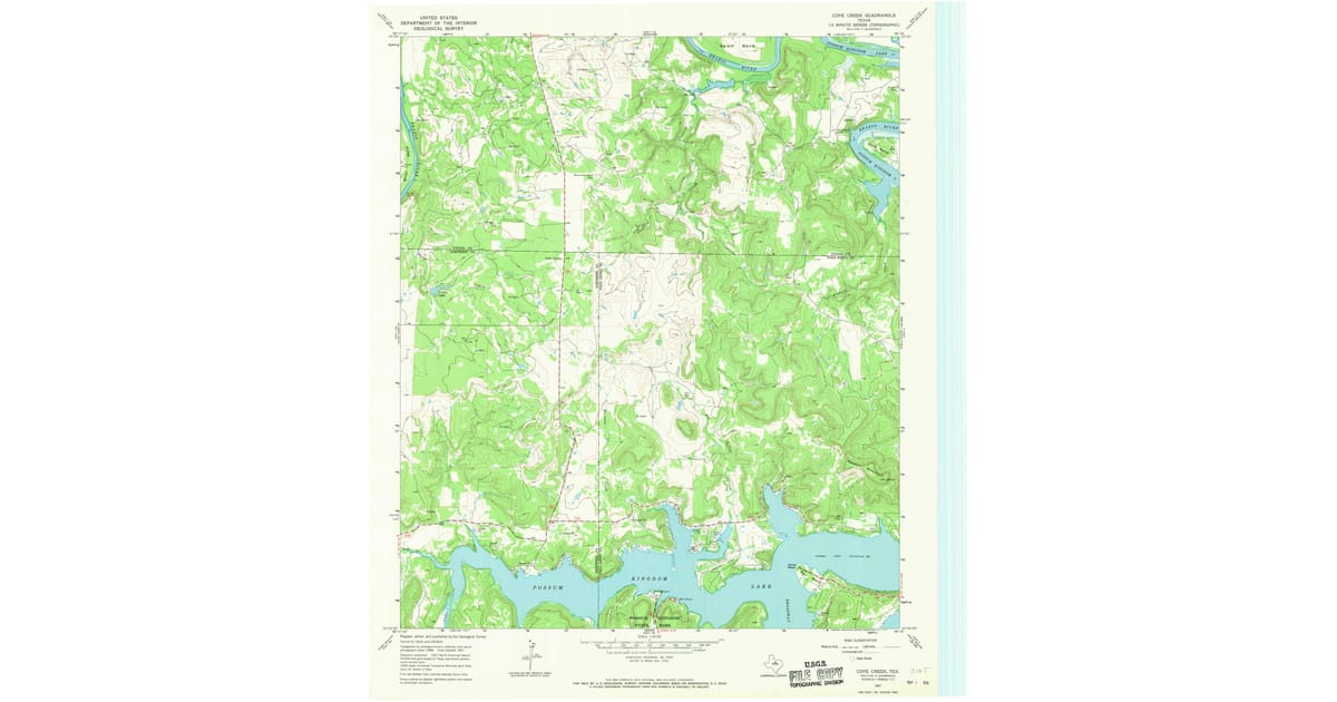 1967 Map of Cove Creek, Young County, TX — High-Res | Pastmaps