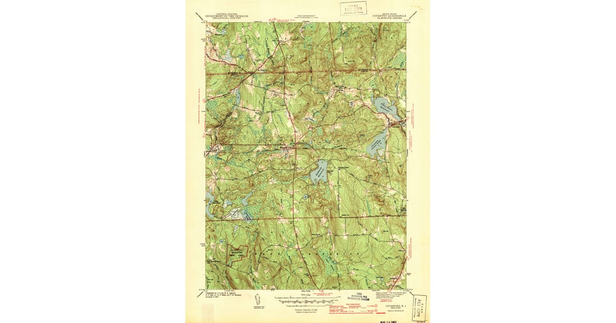 1943 Map of Coventry, Kent County, RI — High-Res | Pastmaps