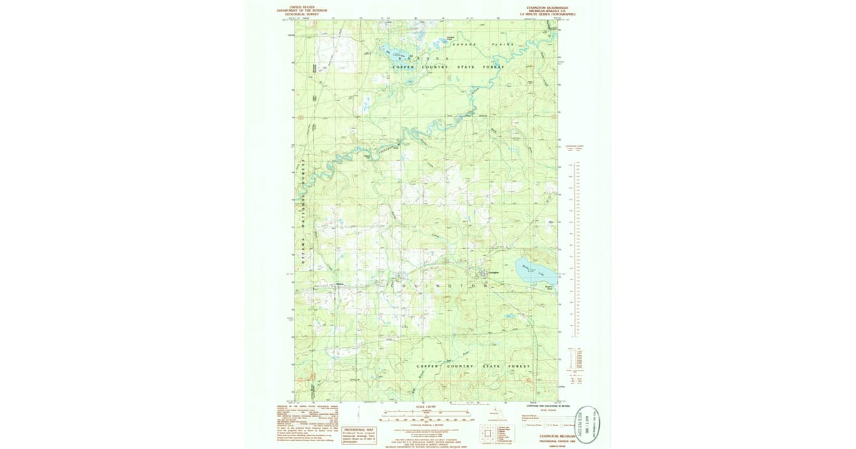 1985 Map of Covington, MI — High-Res | Pastmaps