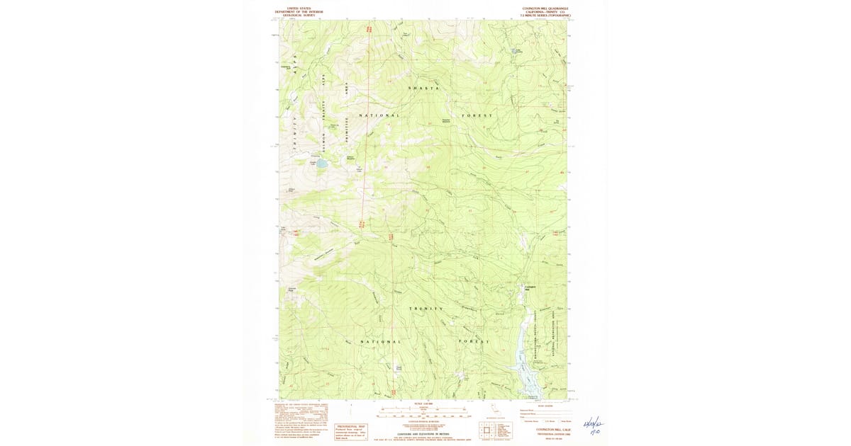 1982 Map of Covington Mill, Trinity County, CA — High-Res | Pastmaps