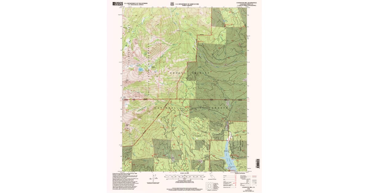 1998 Map of Covington Mill, Trinity County, CA — High-Res | Pastmaps