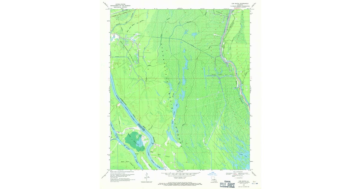 1969 Map of Cow Bayou, Iberville Parish, LA — High-Res | Pastmaps