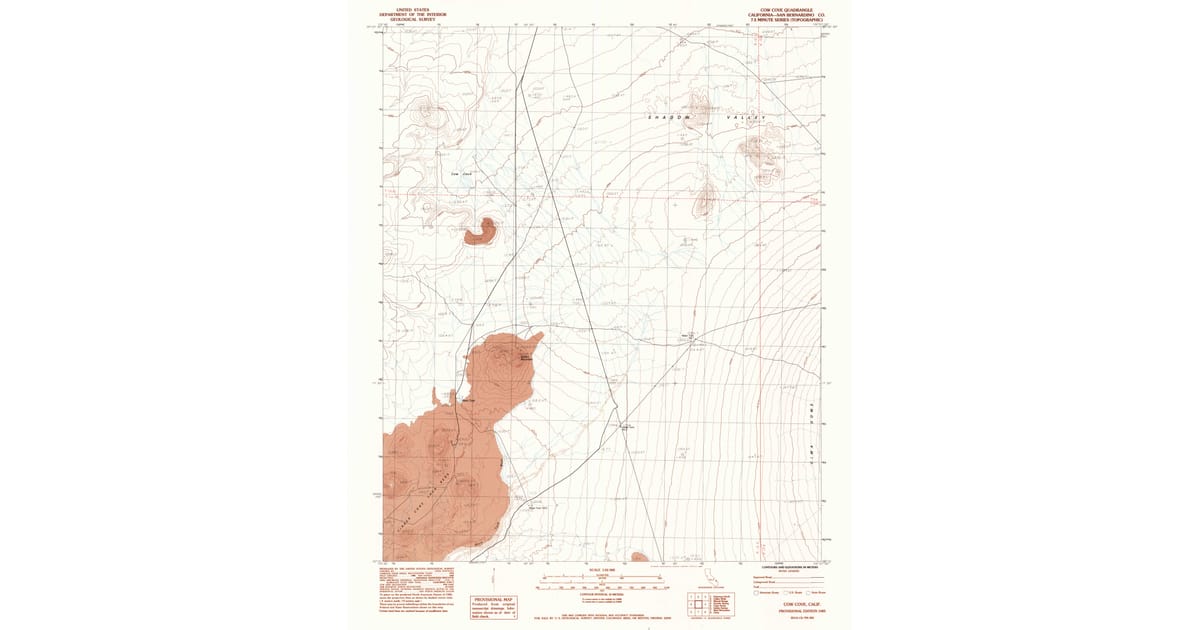 1983 Map of Cow Cove, San Bernardino County, CA — High-Res | Pastmaps